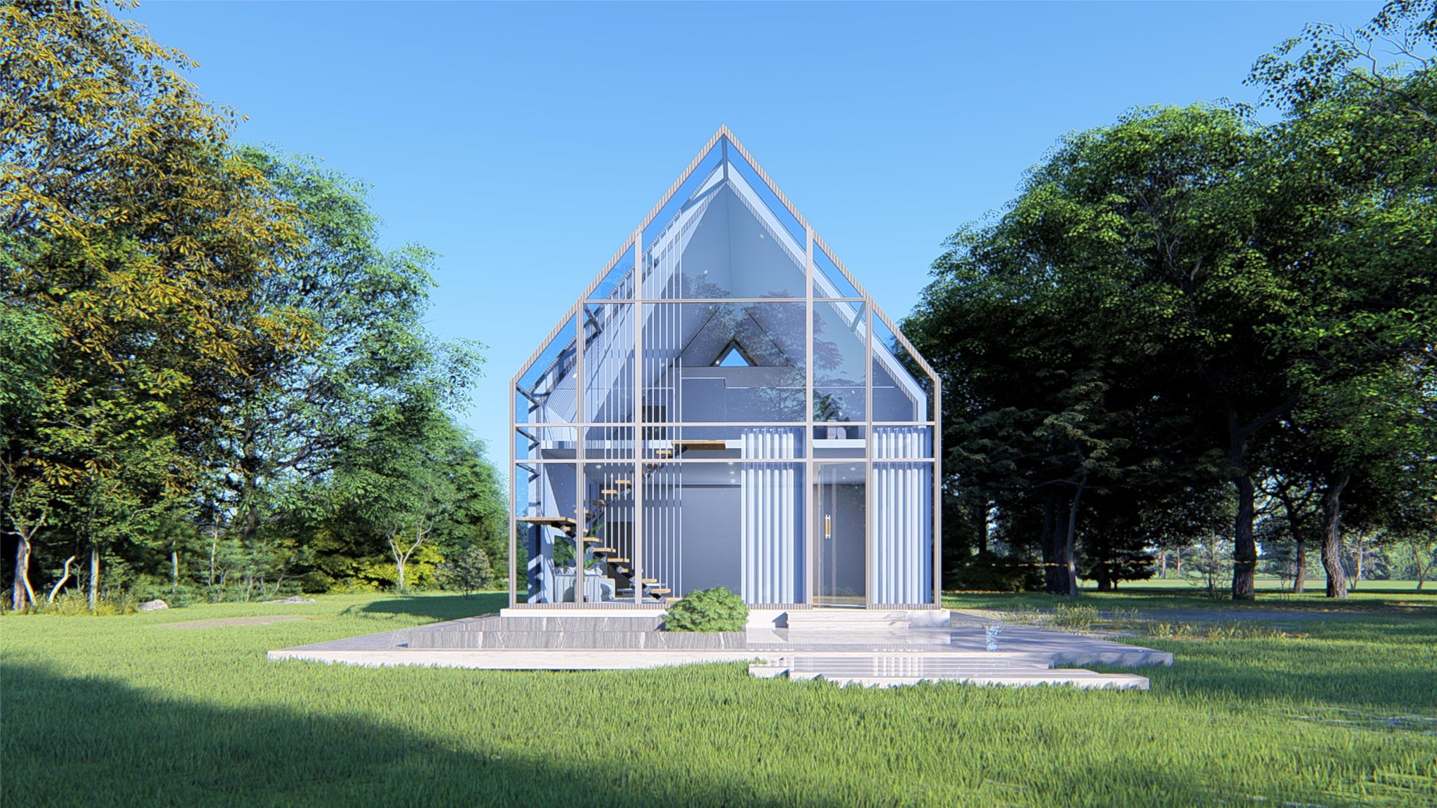 Newly Designed Villa in The Forest – Floating Docks & Pontoon Bridge ...